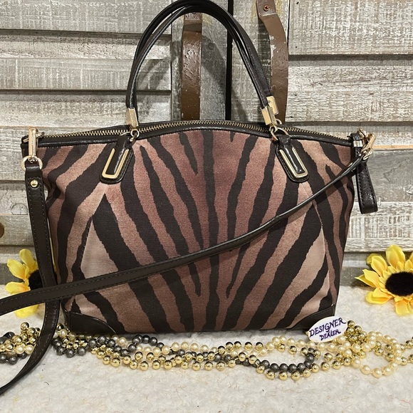 Coach | Bags | Authentic Coach Madison Kelsey Zebra Print Satchel 2893 ...